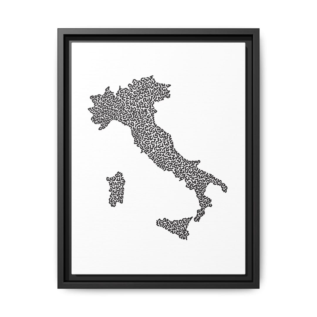 Doodle Italy Map Canvas Art: Minimalist Italy Poster - Etsy