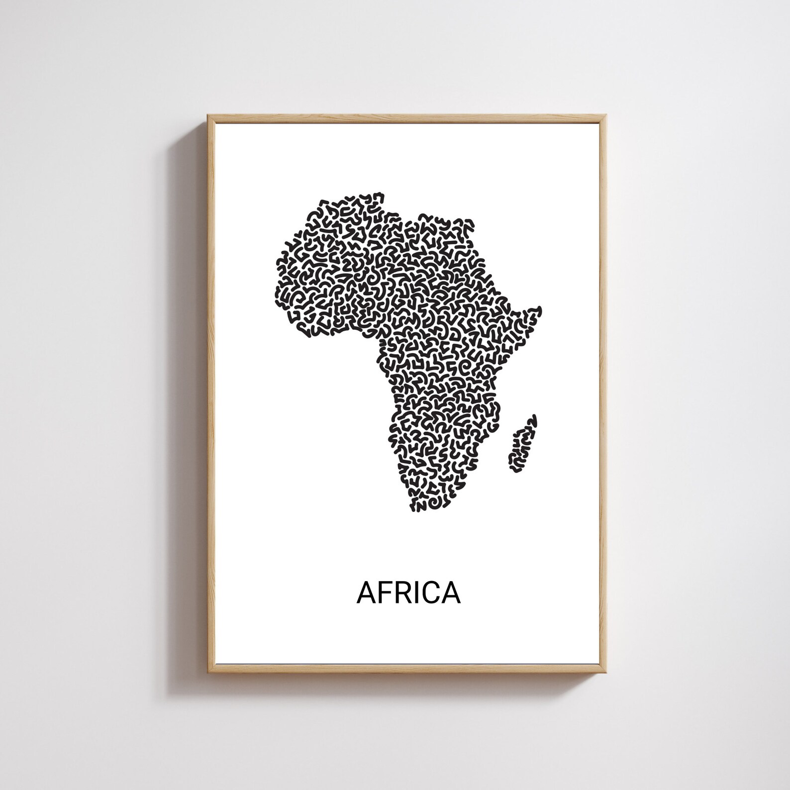 Africa Map Wall Art, Africa Wall Art, Digital Africa Map, Printable ...