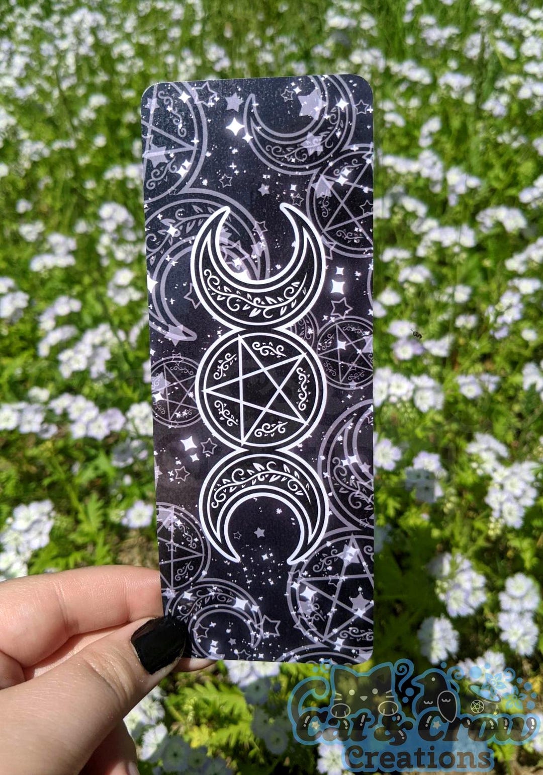 Triple Moon Pentacle Single-sided Bookmark - Etsy