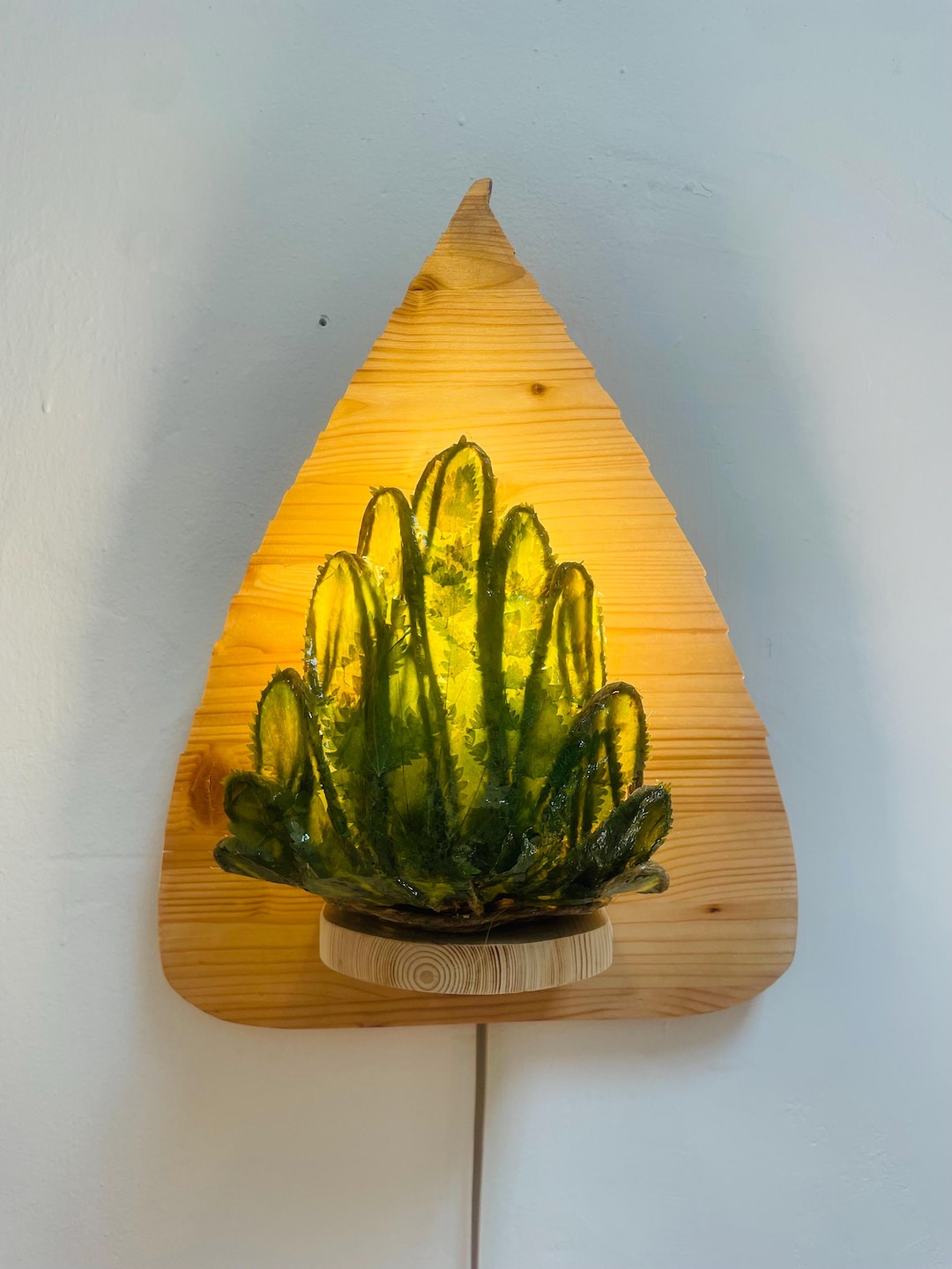 Wall Lamp Shinrin Yoku With Nettle Leaves Resined in Shellac on ...