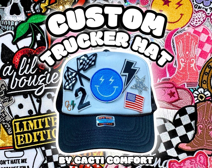 Personalized Trucker Hat With Patches, Custom Trucker Hat Patches ... Personalized Trucker Hat With Patches, Custom Trucker Hat Patches ...