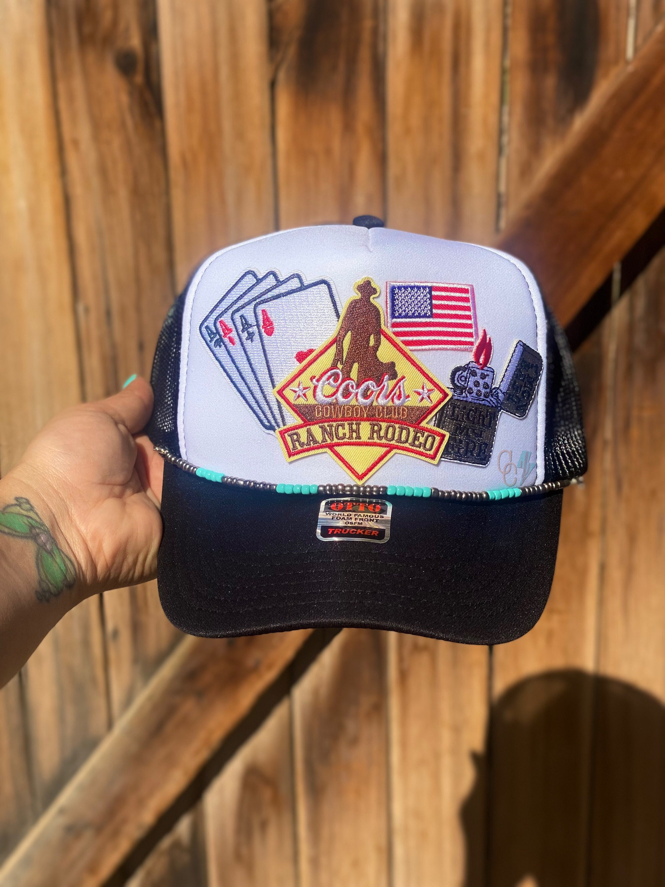 Trendy Trucker Hat With Patches, Cowboy Club Ranch Rodeo, Trucker Hat ...