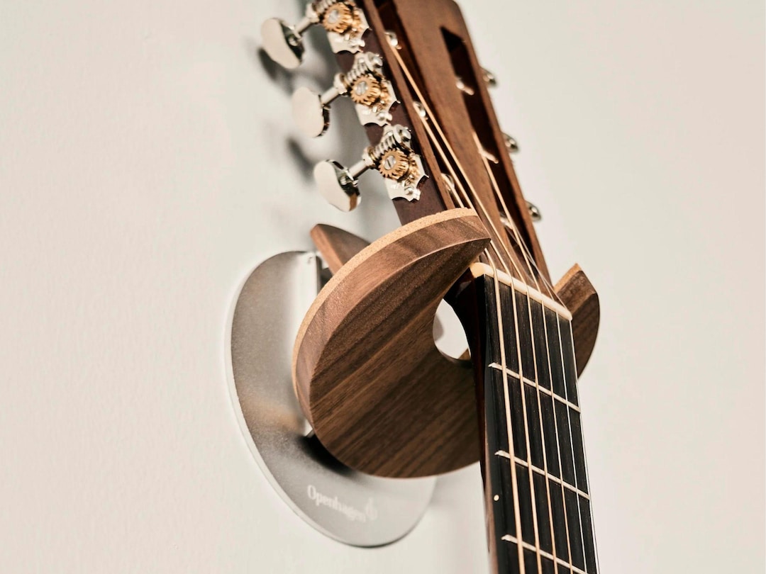 Walnut Wood Guitar Wall Mount Collapsible Design | Acoustic Guitar Wall ...