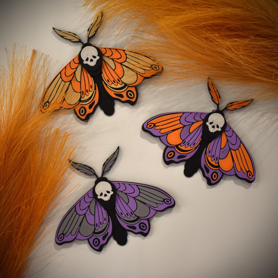 Skull Moth Magnets | Halloween Moth | 3D Fridge Magnets | Insect ...