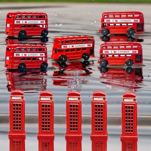 10 London 3D Bus & Phone Booth Metal Fridge Magnet Set London Landmarks ...
