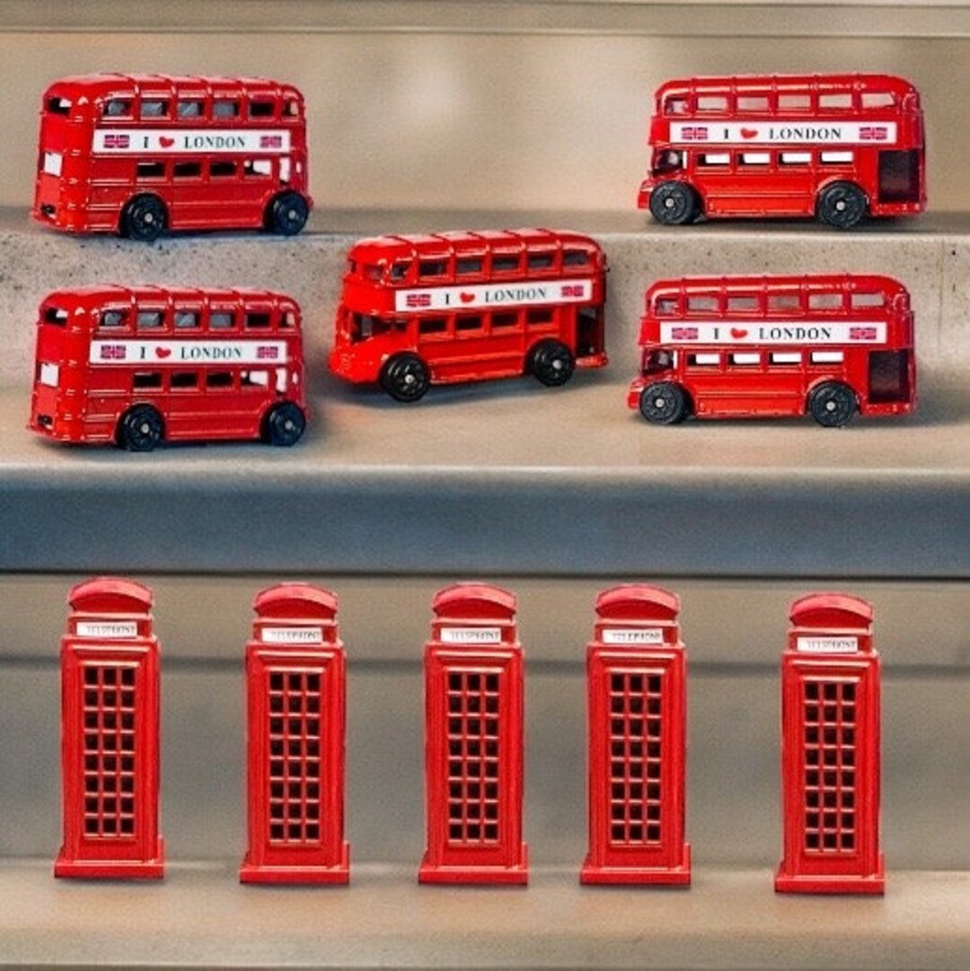 10 London 3D Bus & Phone Booth Metal Fridge Magnet Set London Landmarks ...