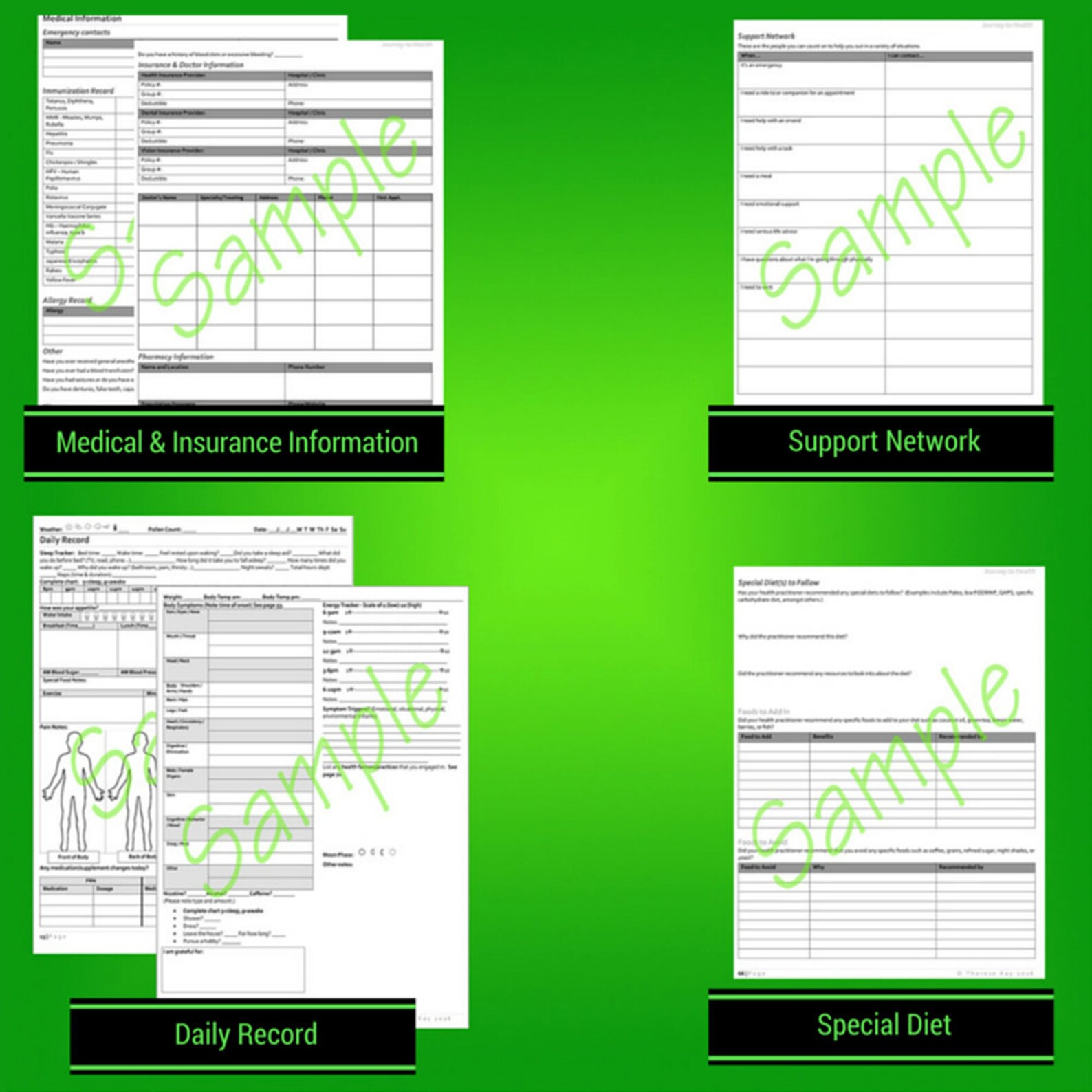 Printable PDF Health Record & Journal for Chronic or Complex Illness ...