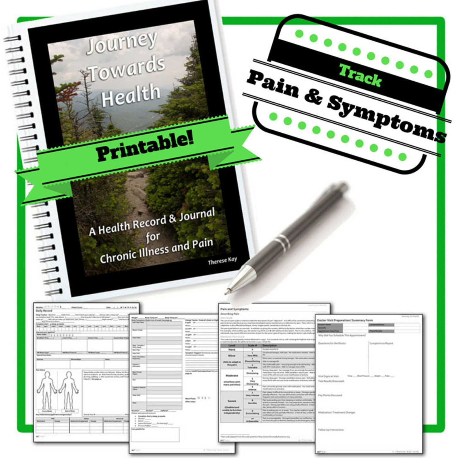 Printable PDF Health Record & Journal for Chronic or Complex Illness ...