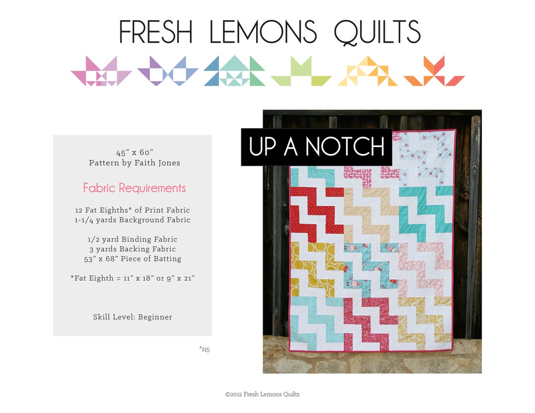 Modern Quilt Pattern - up a Notch - PDF - Etsy