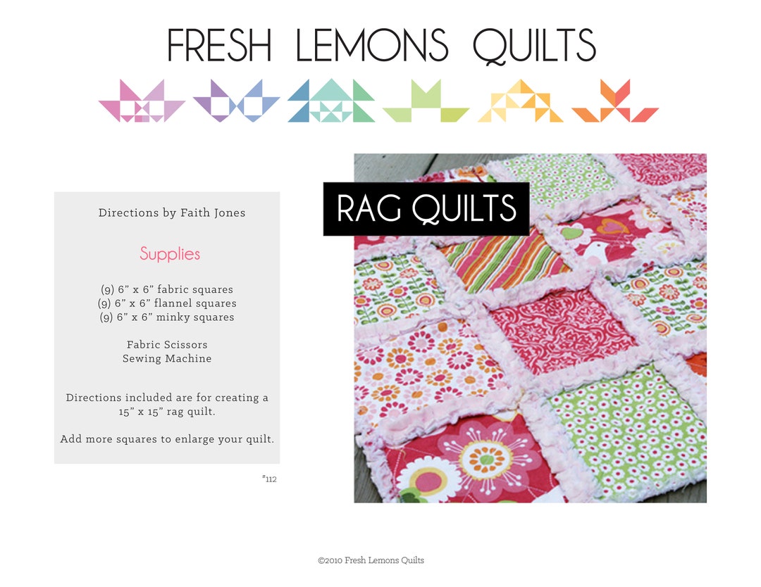 Sewing Pattern - Rag Quilt Instructions - Etsy