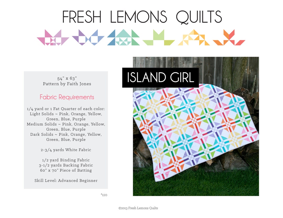 Modern Quilt Pattern - Island Girl - PDF - Etsy