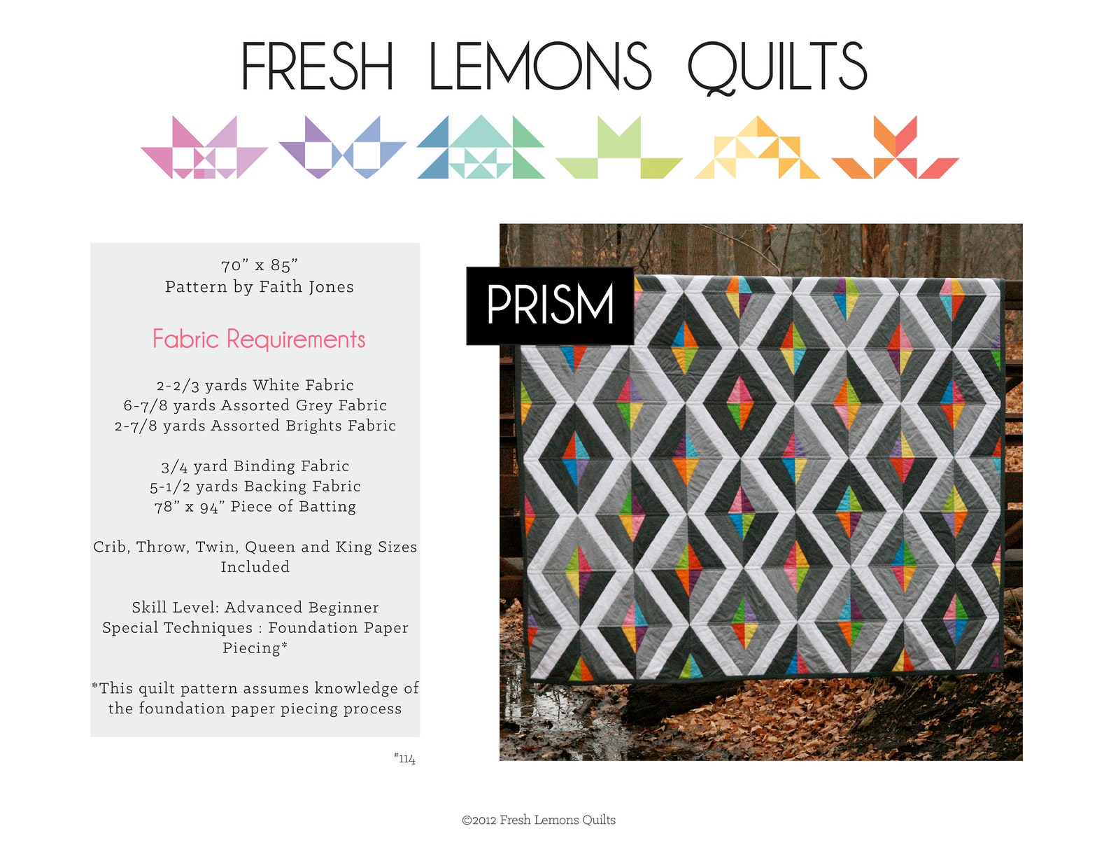 Modern Quilt Pattern - Prism - PDF - Etsy
