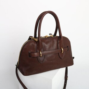 Leather Shoulder Bag, Women's Top Handle Bag, Retro Style Shoulder Bag ...