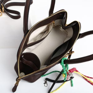 Leather Shoulder Bag, Women's Top Handle Bag, Retro Style Shoulder Bag ...