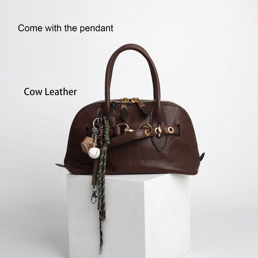 Leather Shoulder Bag, Women's Top Handle Bag, Retro Style Shoulder Bag ...