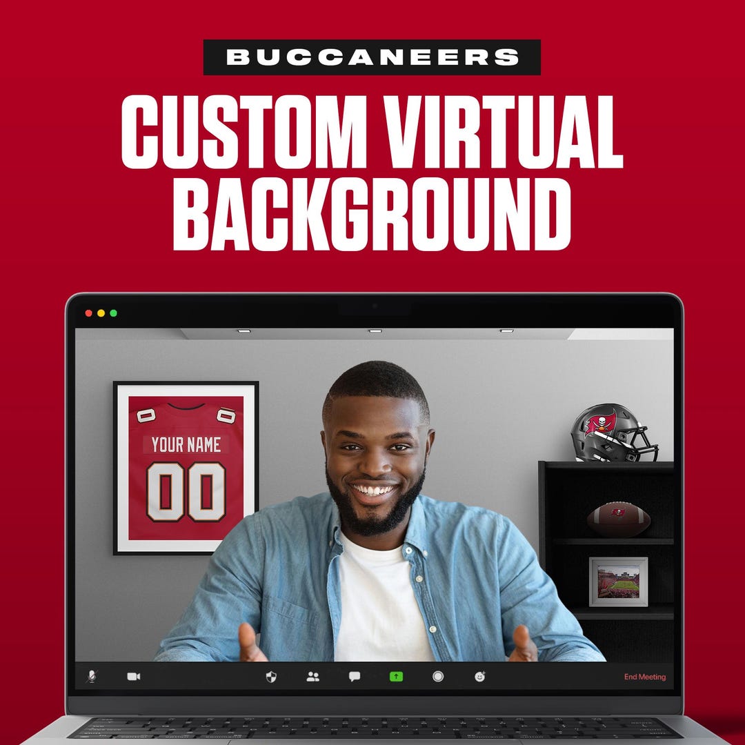 CUSTOM NFL Virtual Background, Tampa Bay Buccaneers, Zoom Meeting ...