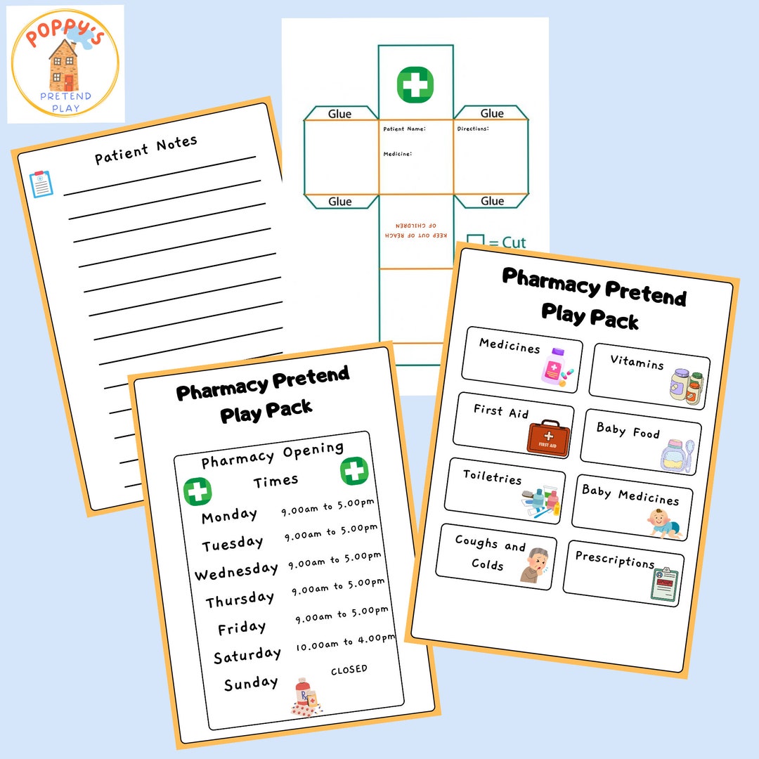 Pharmacist Pretend Play Printable Pharmacy Role Play Preschool Dramatic ...
