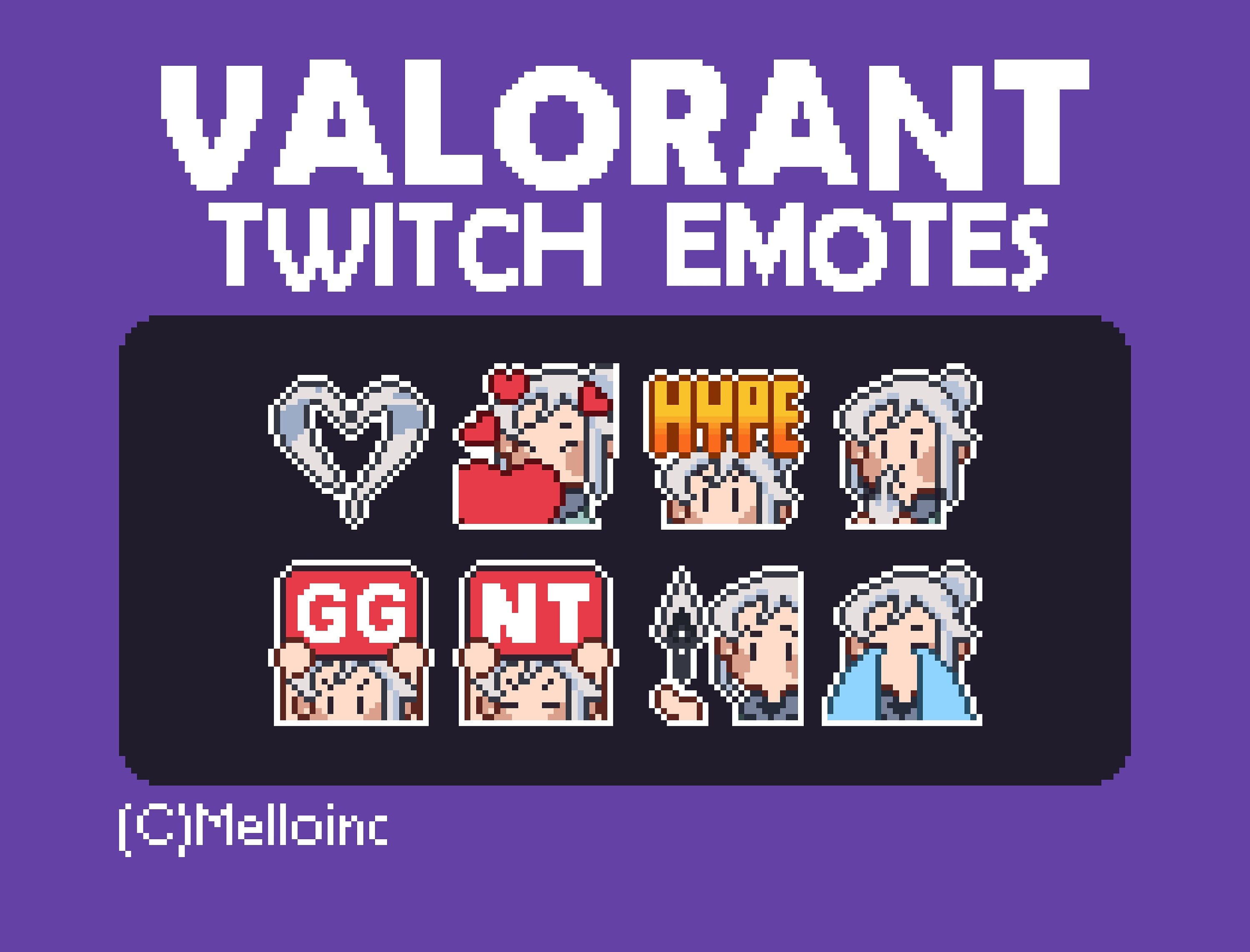 Valorant Jett Pixel Emotes - Twitch Emotes / Discord Emotes / Twitch ...