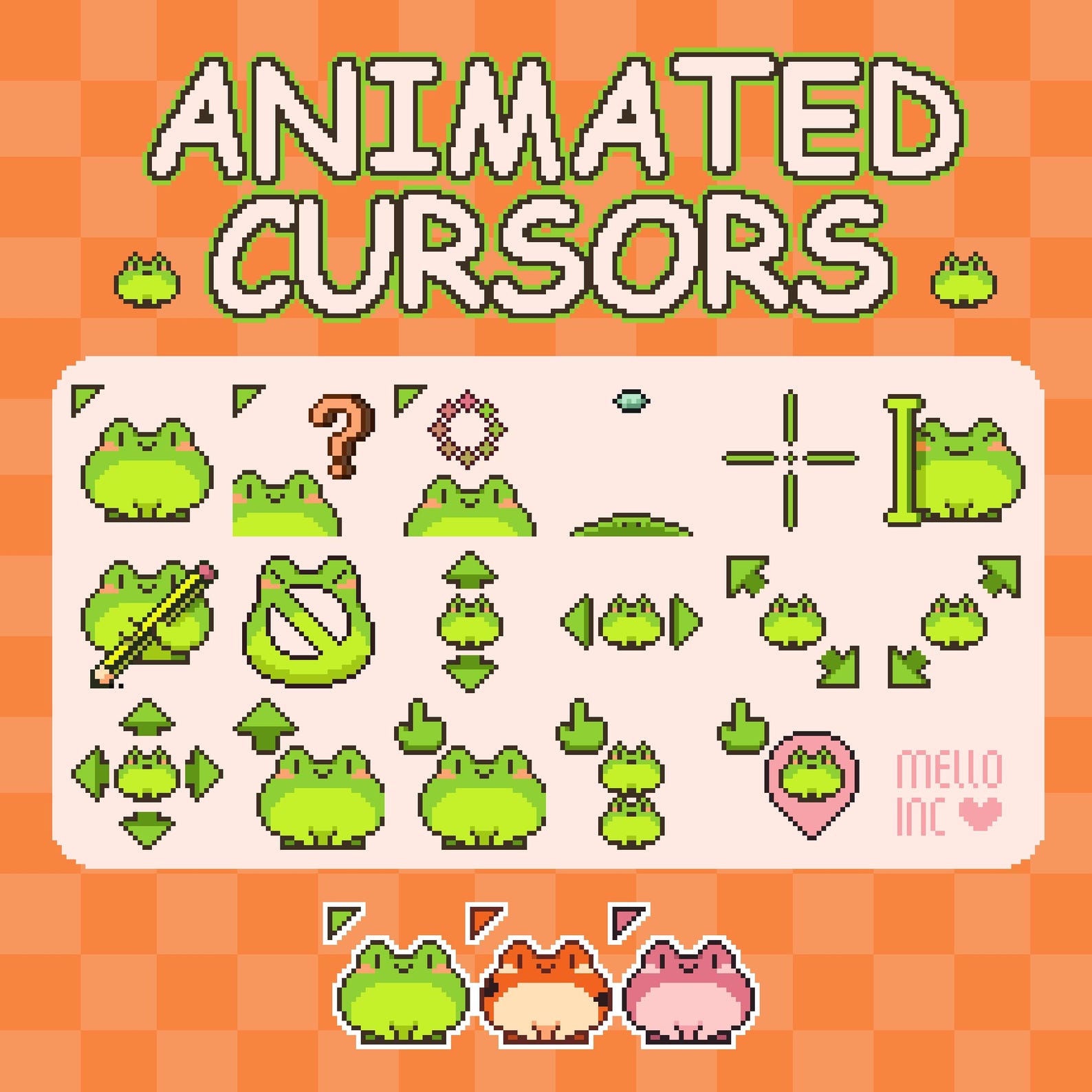 ANIMATED CURSOR - FROGS! 32px, 3 Variations! - Etsy