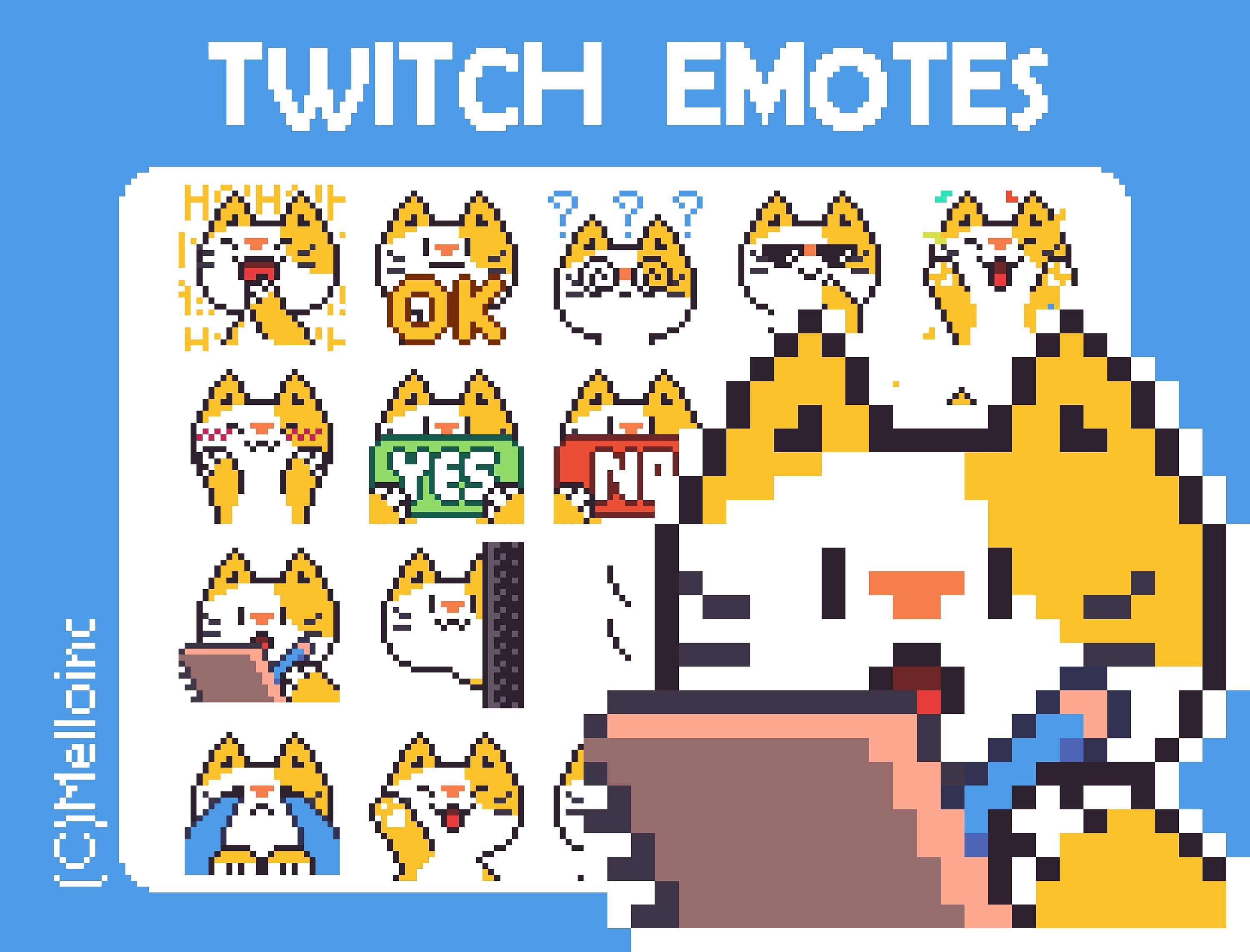 20 Orange Cat Pixel Emotes - Twitch Emotes / Discord Emotes / Twitch ...