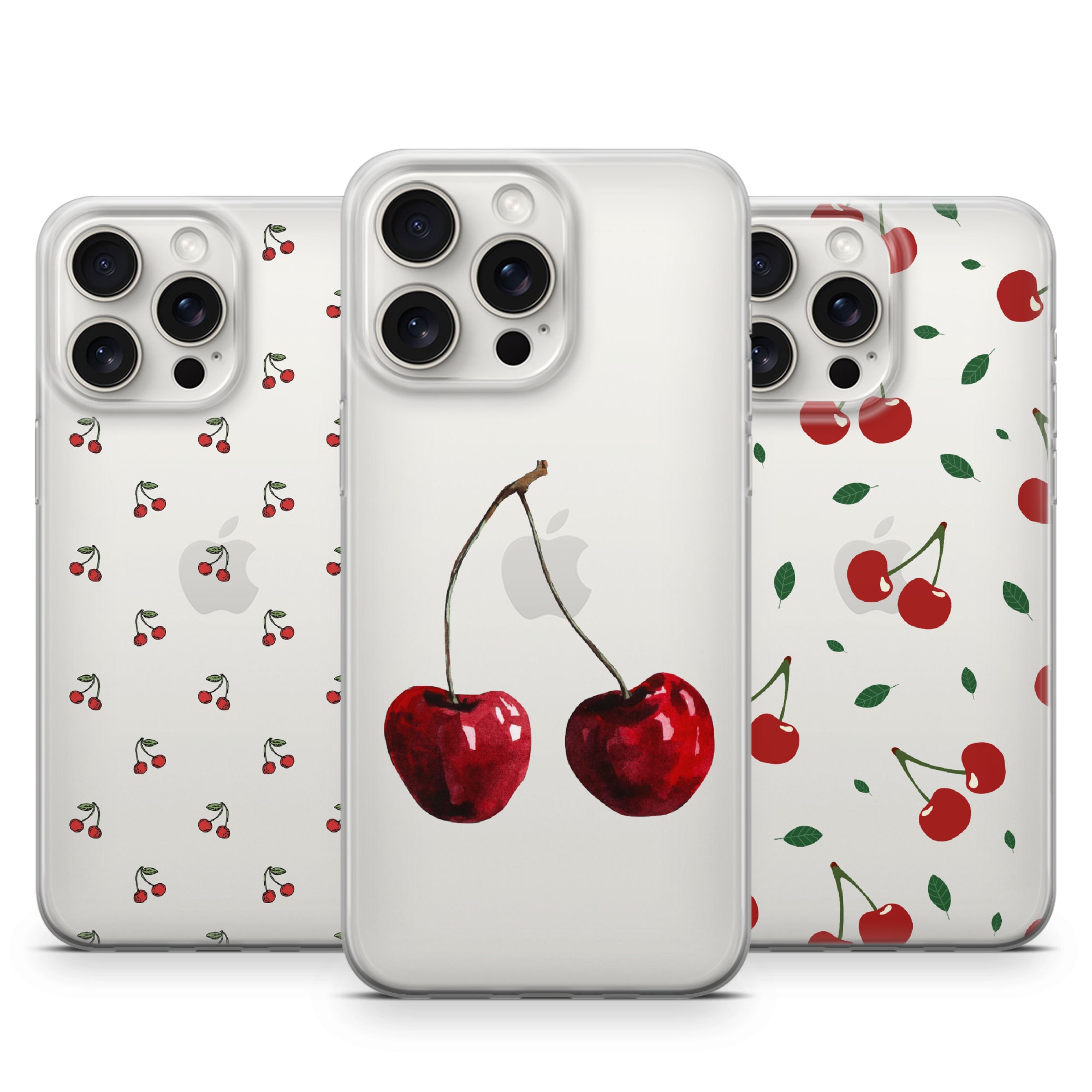 Cute Cherry Phone Case Cherry Print Cover for iPhone 15 Pro Max, 14 ...