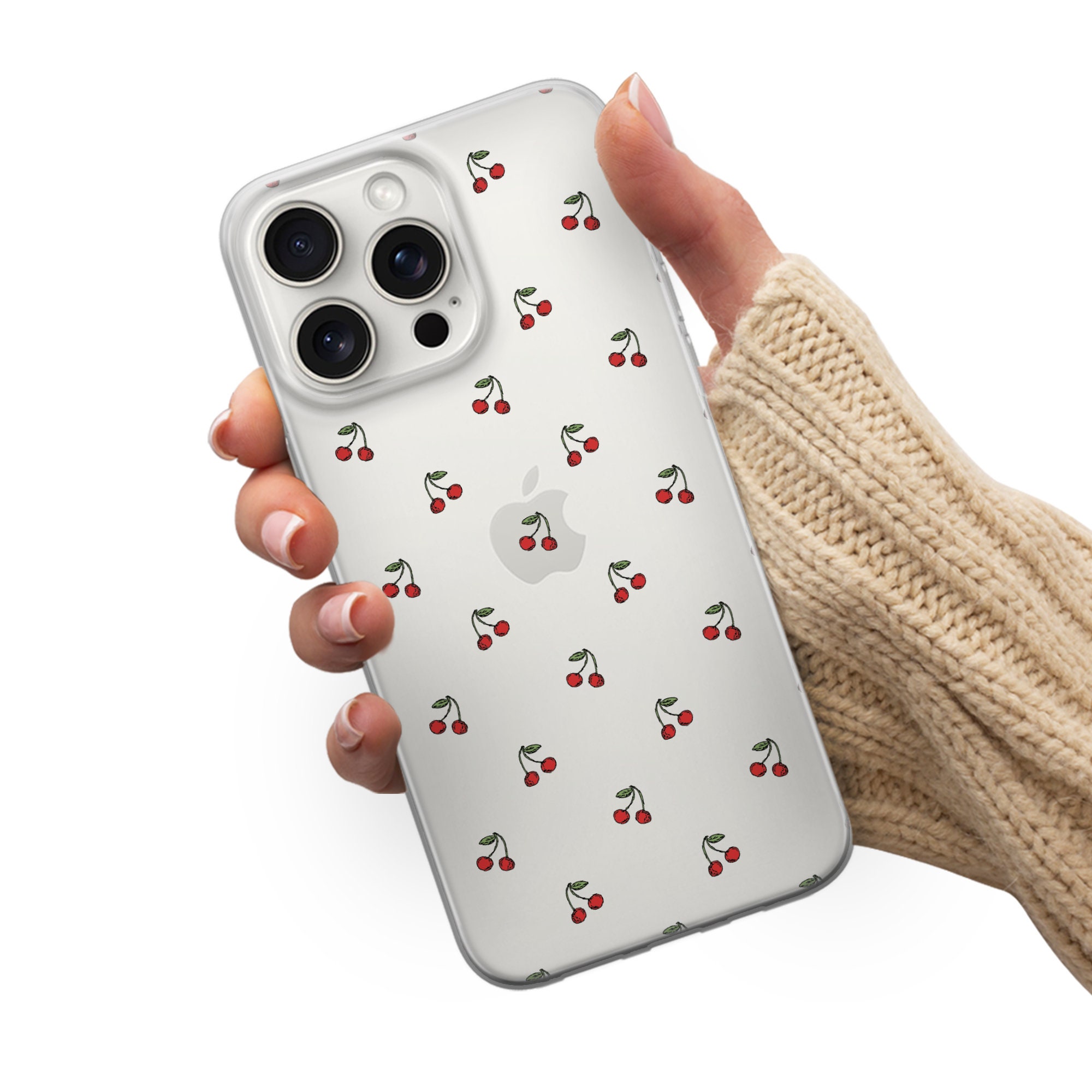 Cute Cherry Phone Case Cherry Print Cover for iPhone 15 Pro Max, 14 ...