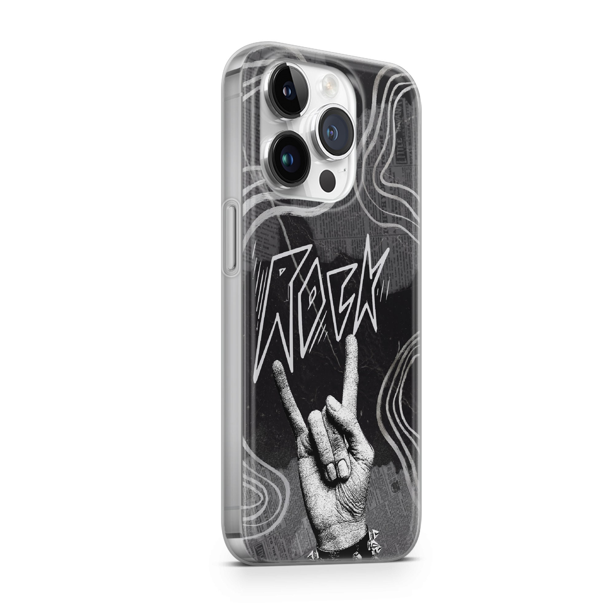 Rock and Roll Phone Case Retro Band Cover for iPhone 15 Pro Max, 14 ...
