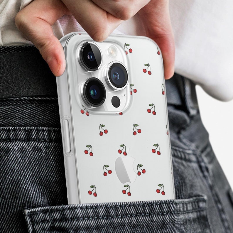 Cute Cherry Phone Case Cherry Print Cover for iPhone 15 Pro Max, 14 ...