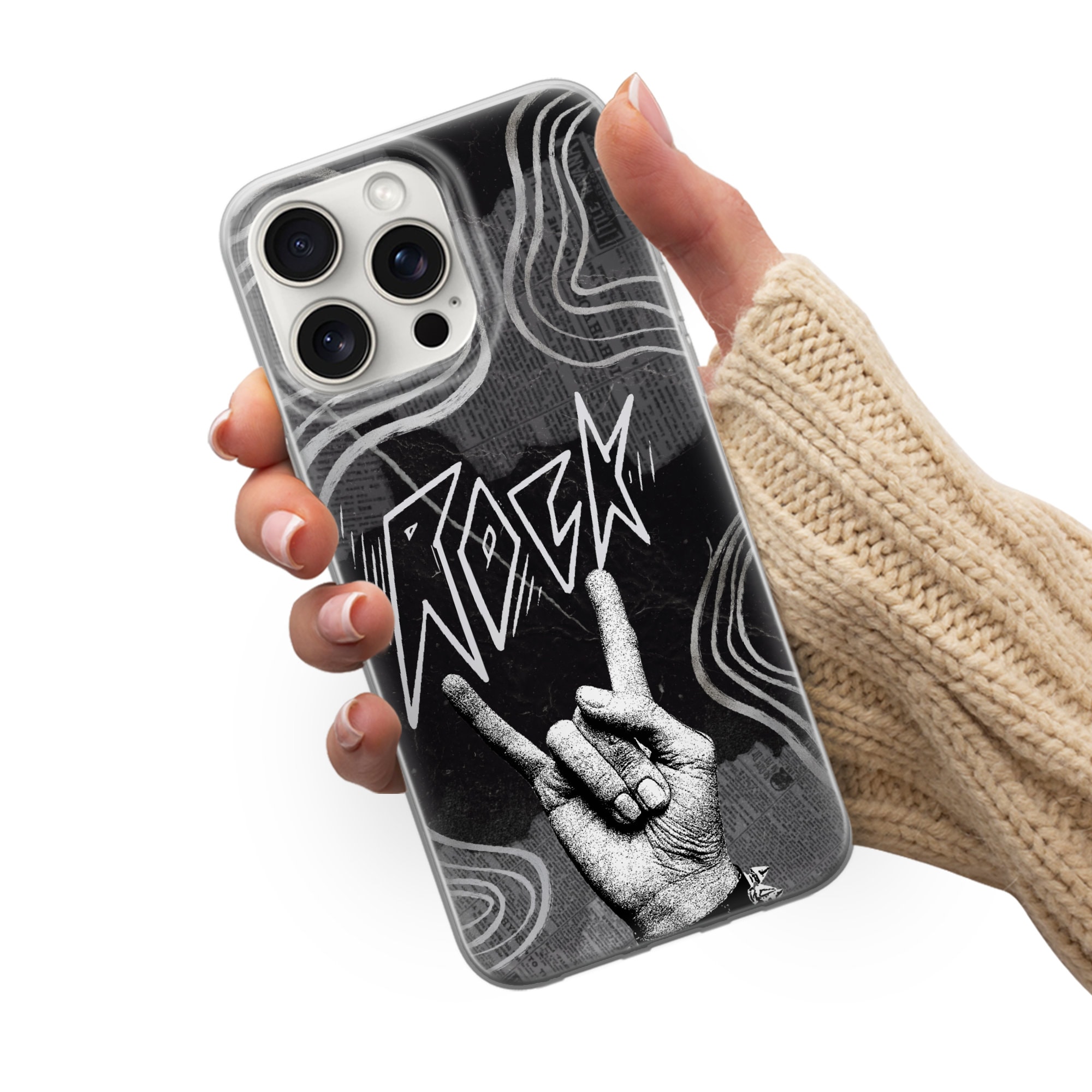 Rock and Roll Phone Case Retro Band Cover for iPhone 15 Pro Max, 14 ...