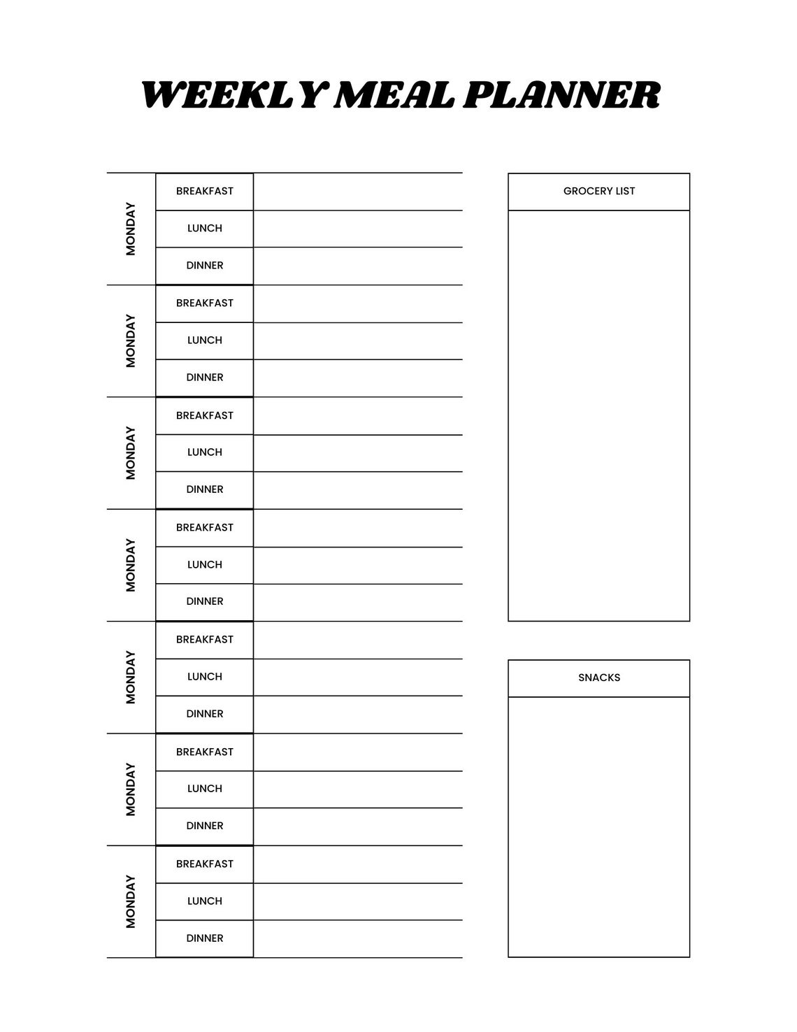 Editable Meal Planner Calorie Tracker Habit Tracker Digital Meal Food ...