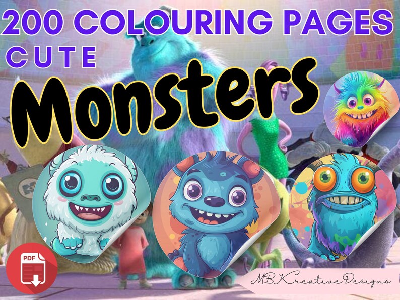 200 Cute Monsters Coloring Pages - Etsy