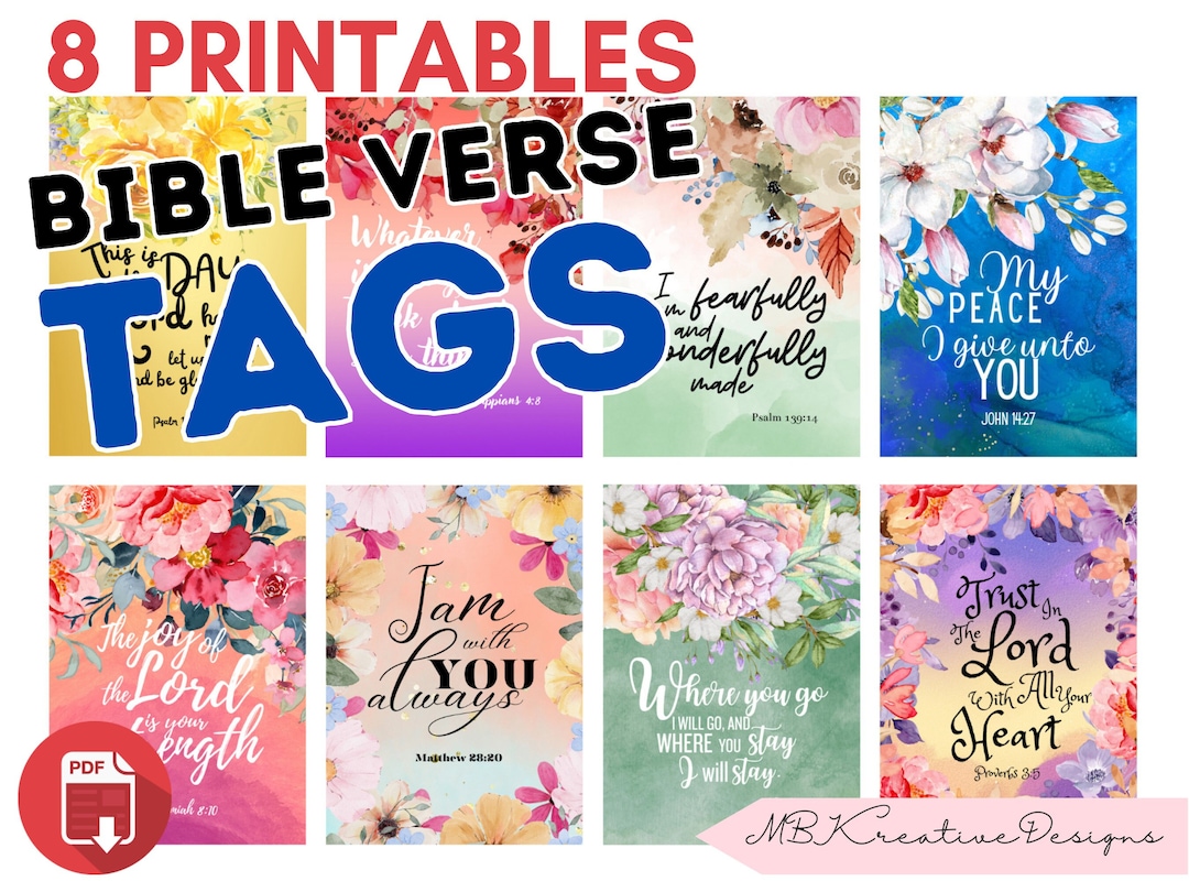Printable Bible Verse Tags Set #47 - Etsy
