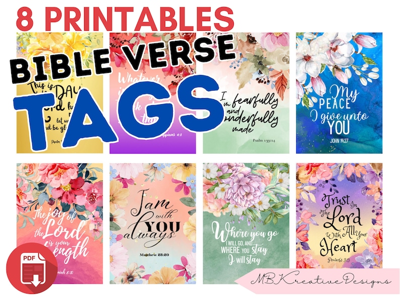 Printable Bible Verse Tags Set #47 - Etsy