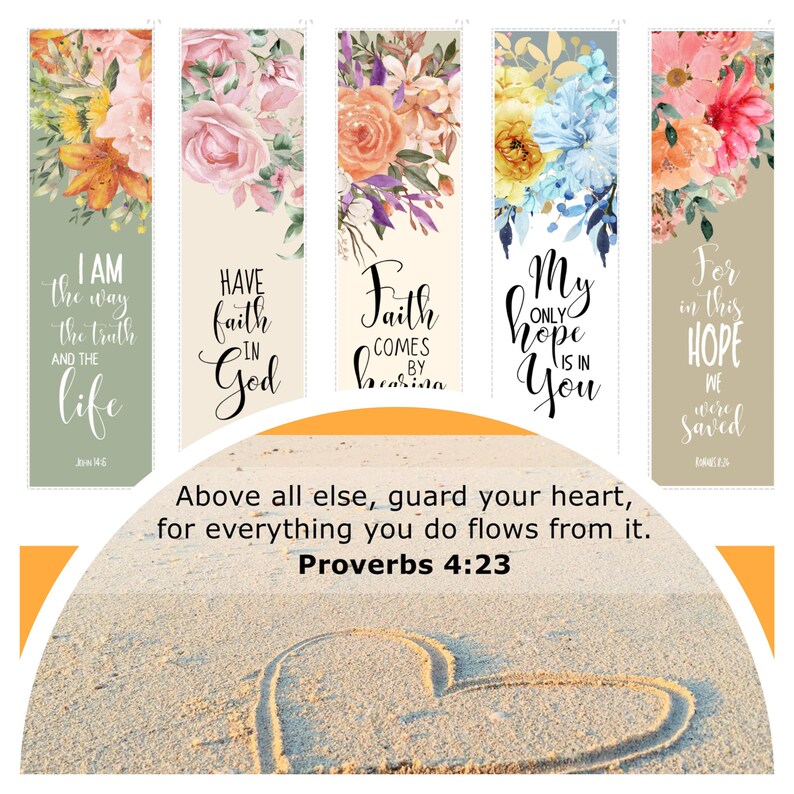 Printable Bible Verses Bookmarks Set - Etsy