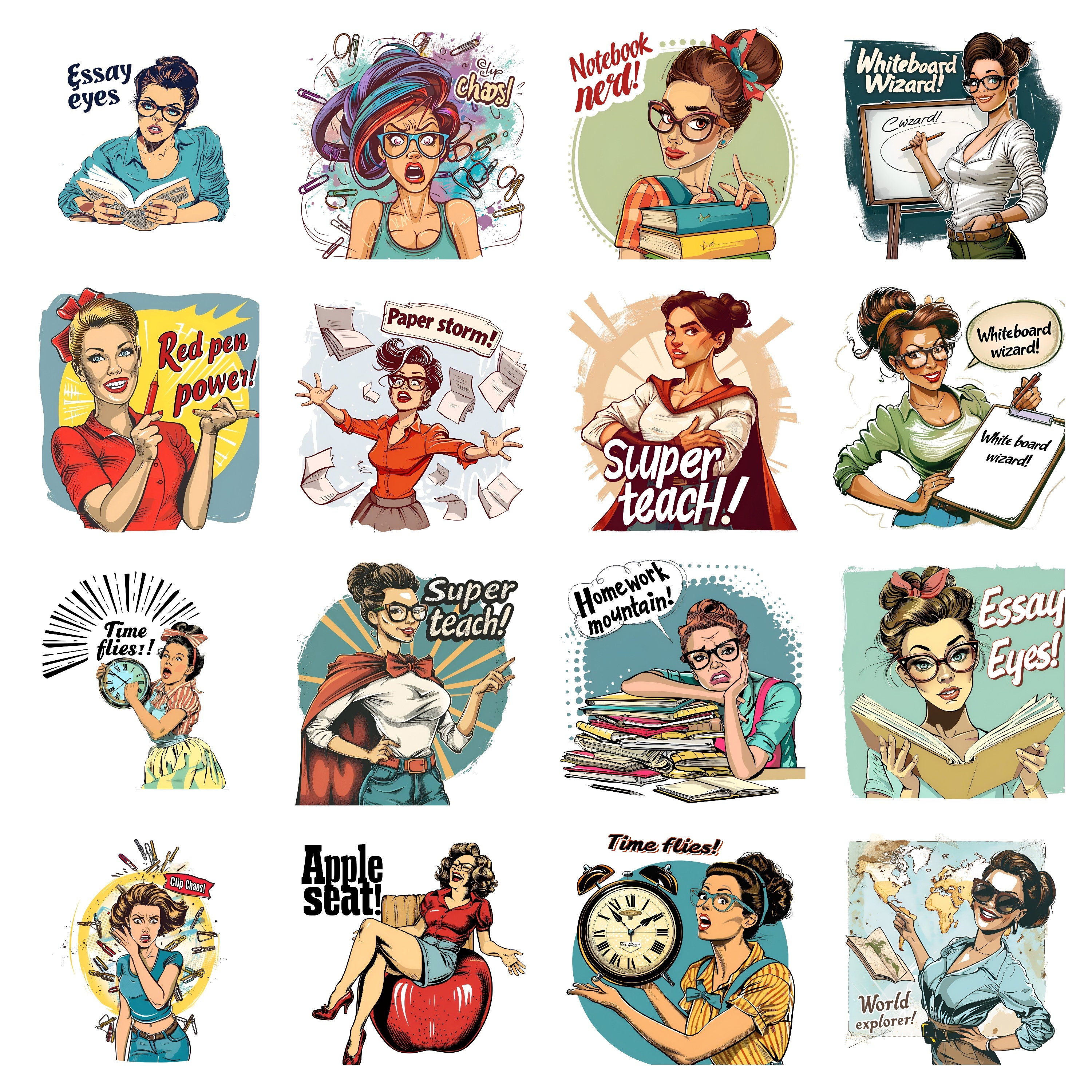 School Day Clipart Mega Bundle - Etsy