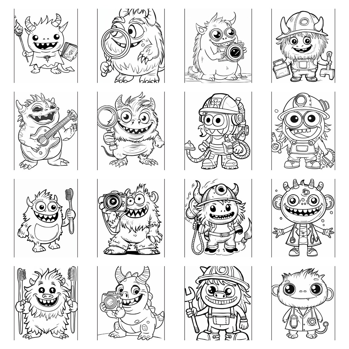 200 Cute Monsters Coloring Pages - Etsy