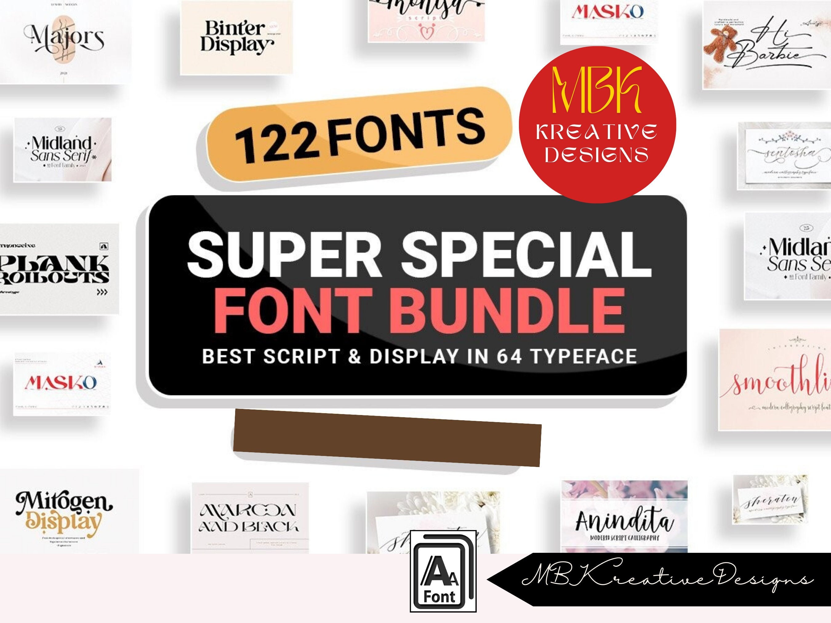 122 Fonts - Super Special Font Bundle - Etsy