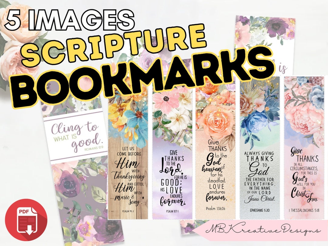 Printable Bible Verses Bookmarks Set - Etsy