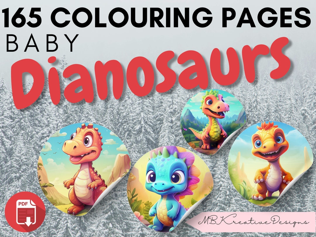 165 Dinosaur Coloring Pages for Kids - Etsy