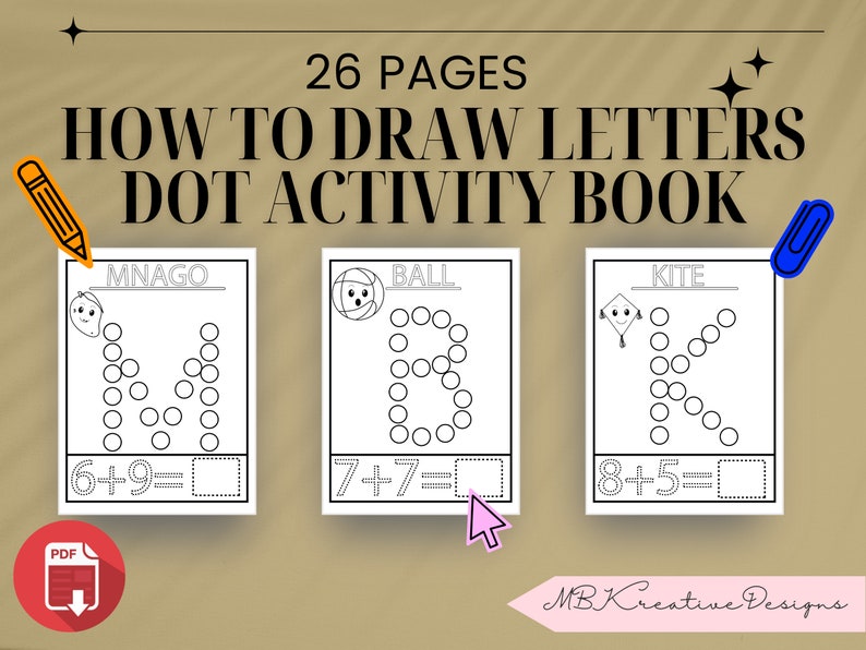How to Draw Letters - Dot Book Activity - Etsy