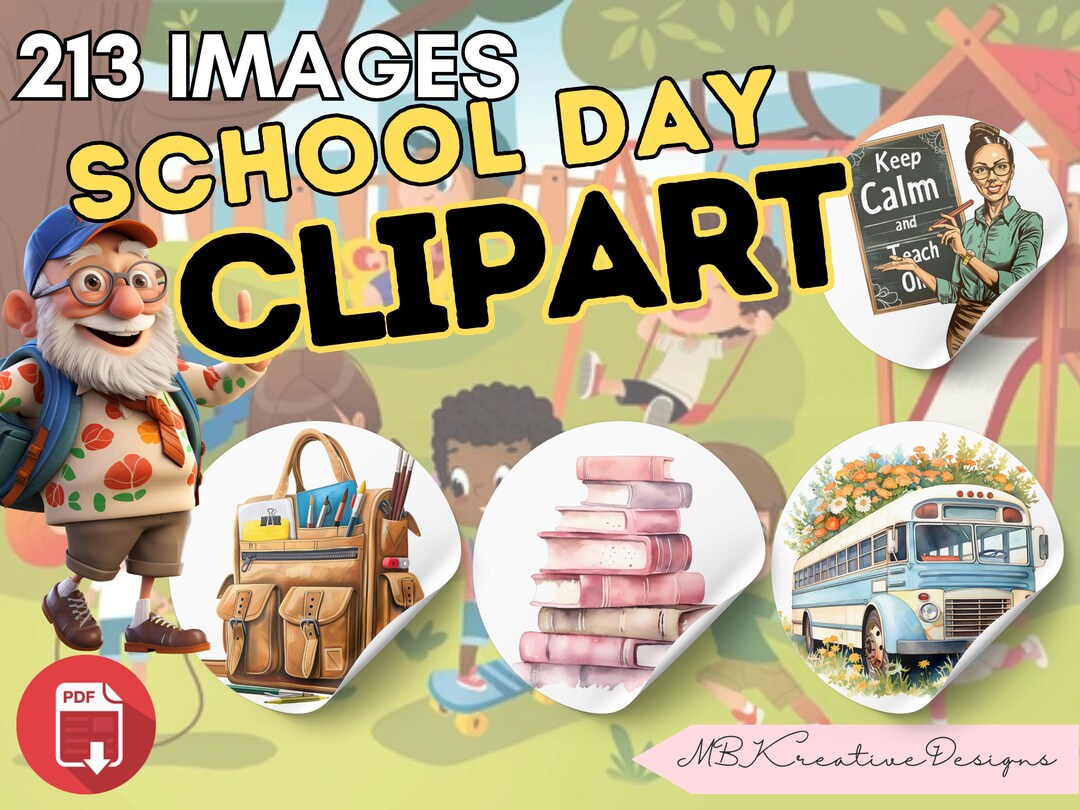 School Day Clipart Mega Bundle - Etsy