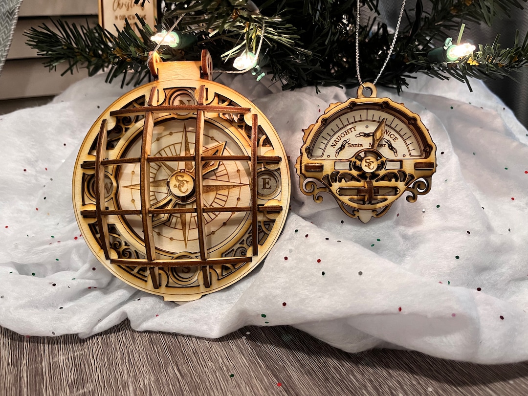 Interactive Santa Compass and Naughty or Nice Meter Ornaments - Etsy