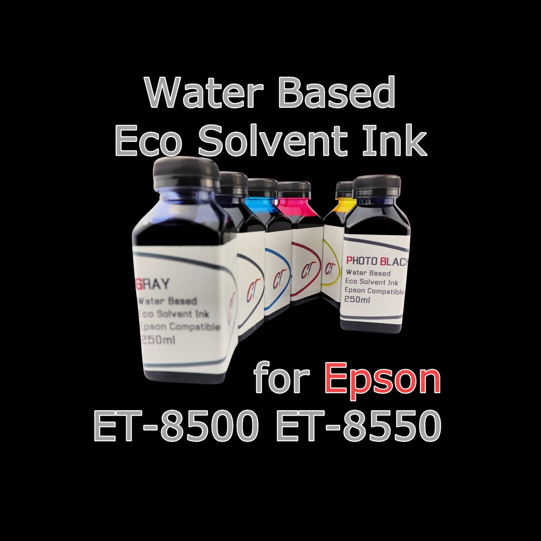 Water Based Eco Solvent Ink 6 250ml Bottles for Epson Ecotank ET-8500 ...
