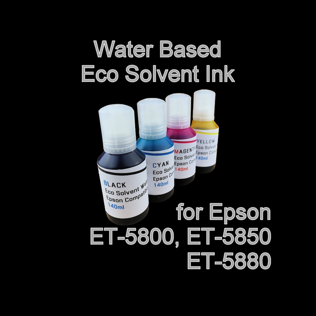 Water Based Eco Solvent Ink 4 140ml Bottles for Epson ET-5800 ET-5850 ...