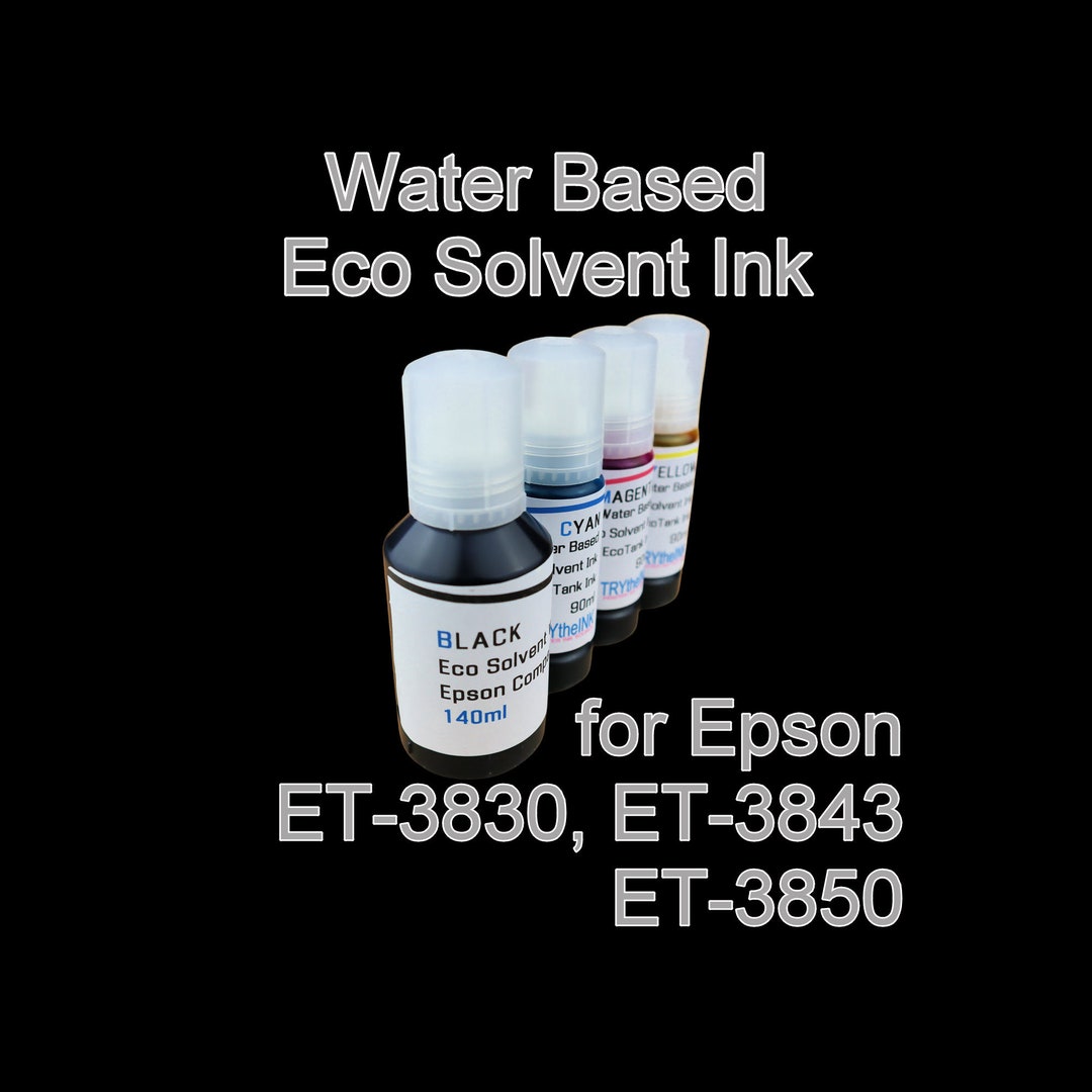Water Based Eco Solvent Ink 4 Bottles for Epson ET-3830 ET-3843 ET-3850 ...