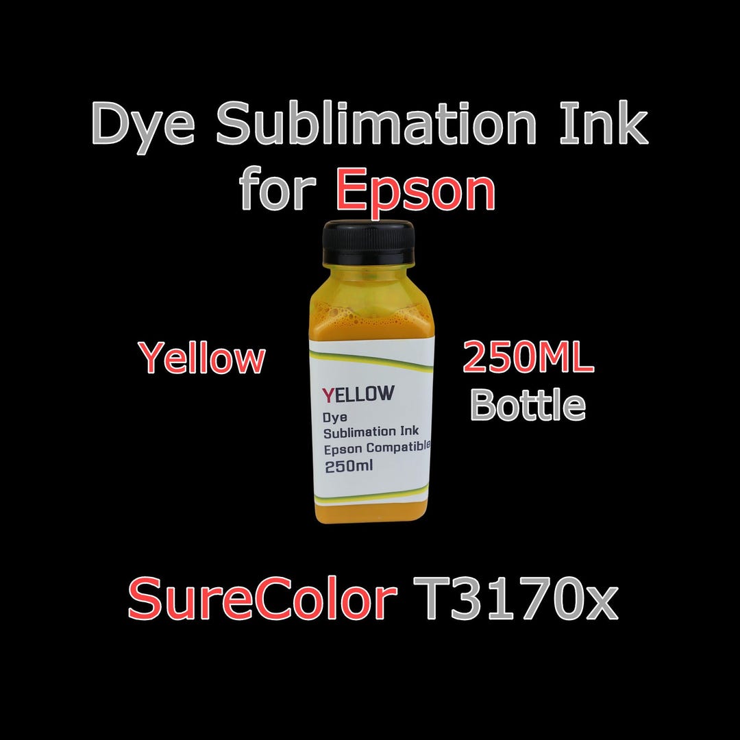 Yellow Dye Sublimation Ink 250ml Bottle for Epson Surecolor T3170x ...