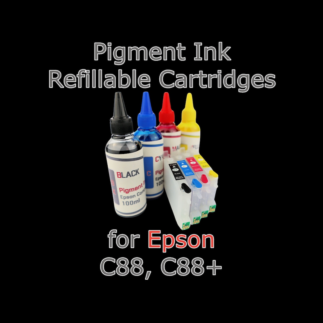 Pigment Ink 100ml Bottles Refillable Ink Cartridges With Auto Reset ...