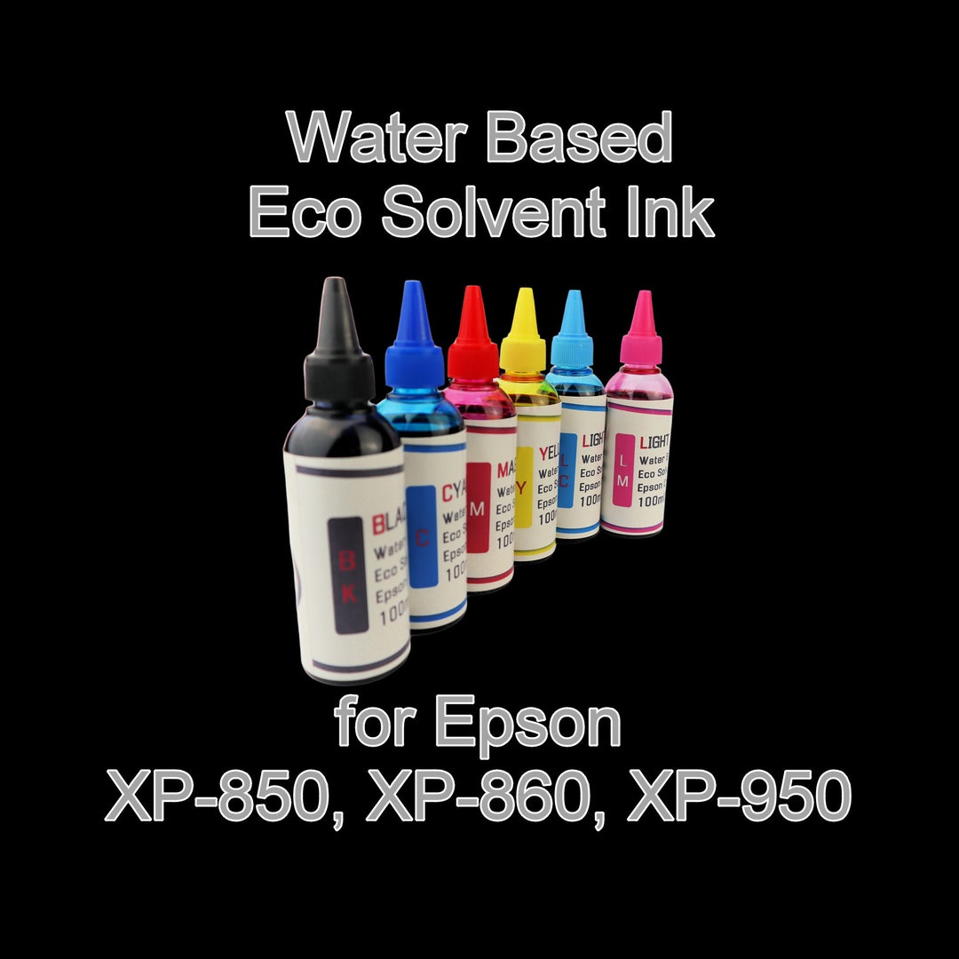 Water Based Eco Solvent Ink 100ml Bottles for Epson XP-850 XP-860 XP ...