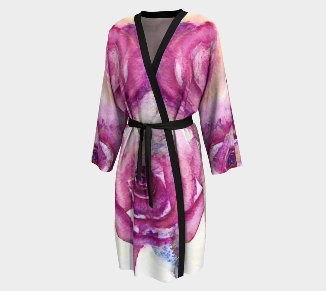 Watercolor Roses Peignoir Robe by Bonnie Karrschuerhoff - Etsy