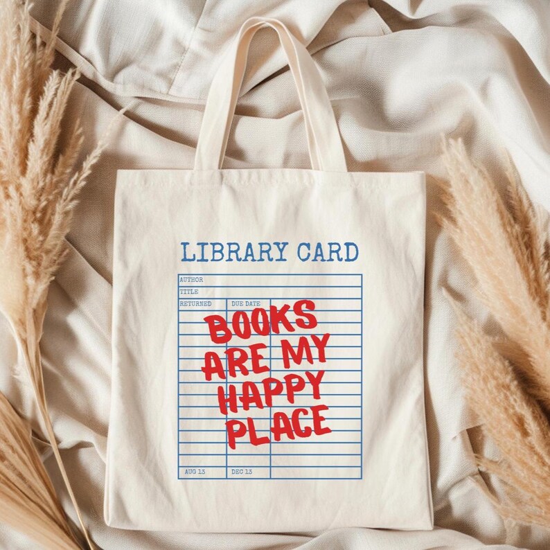 Library Card Cotton Tote Bag, Book Lover Gift - Etsy